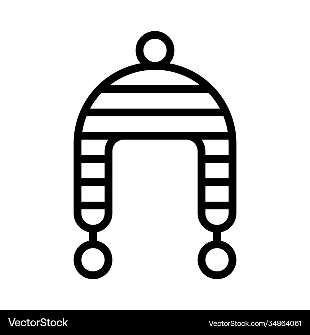 Chullo an andean style hat icon thanksgiving Vector Image