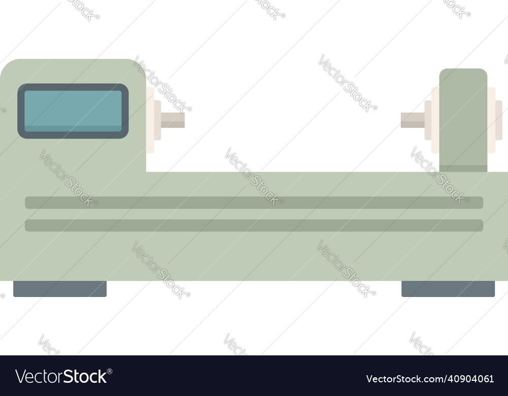 Cnc lathe icon flat isolated Royalty Free Vector Image