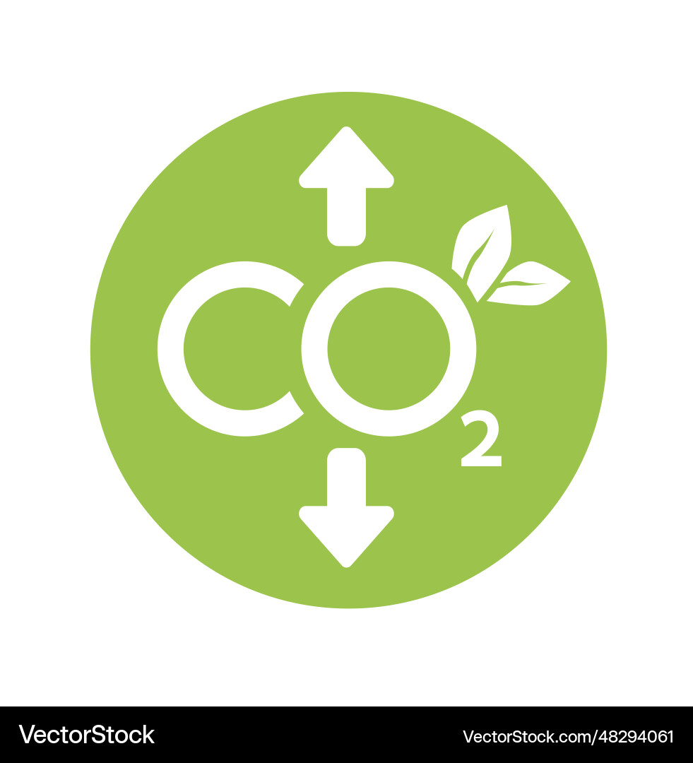 Co2 neutral icon carbon gas emission reduction Vector Image