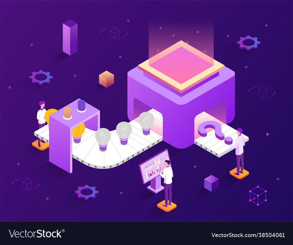 Concept innovative idea generation problem Vector Image