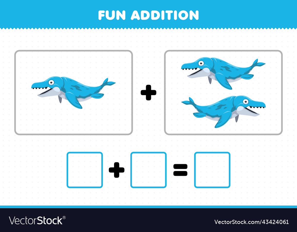 Education game for children fun addition Vector Image