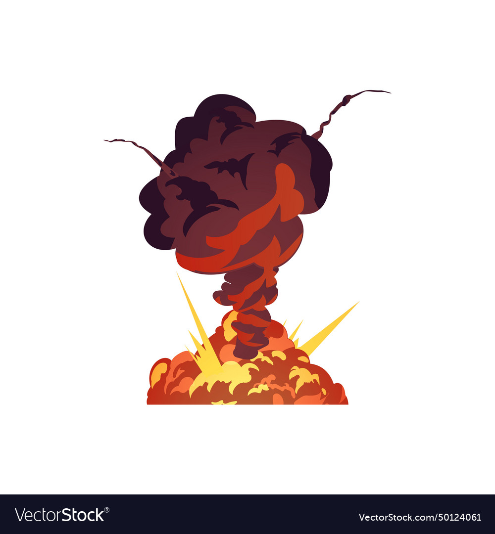 Explosion and fire for game Royalty Free Vector Image