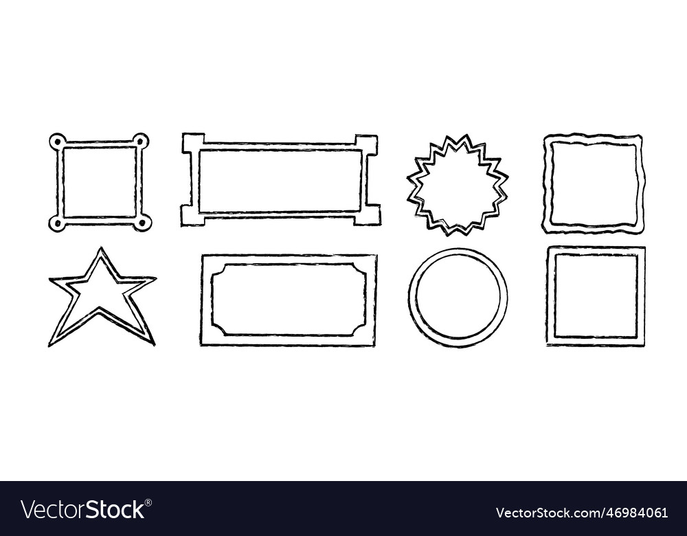 Hand drawn frames collection Royalty Free Vector Image