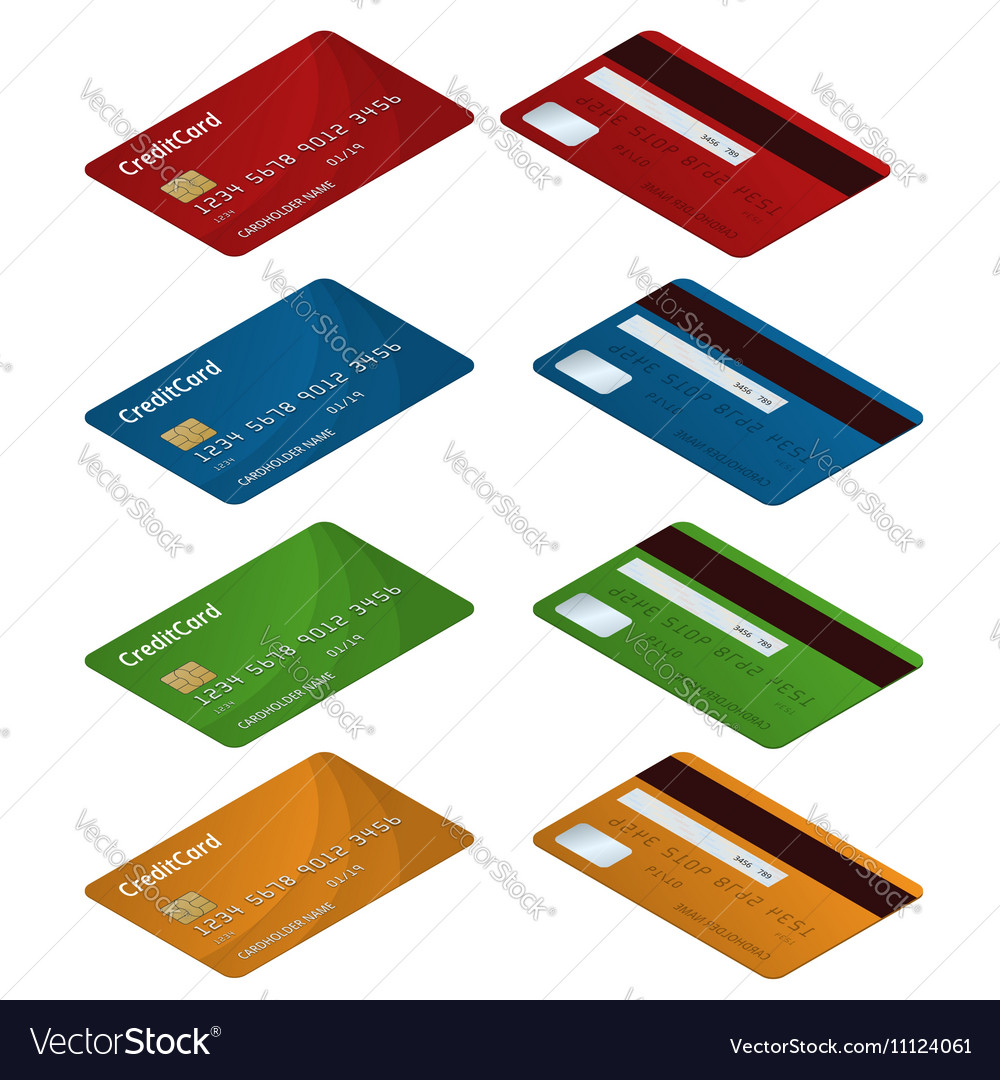 Isometric credit cards Royalty Free Vector Image