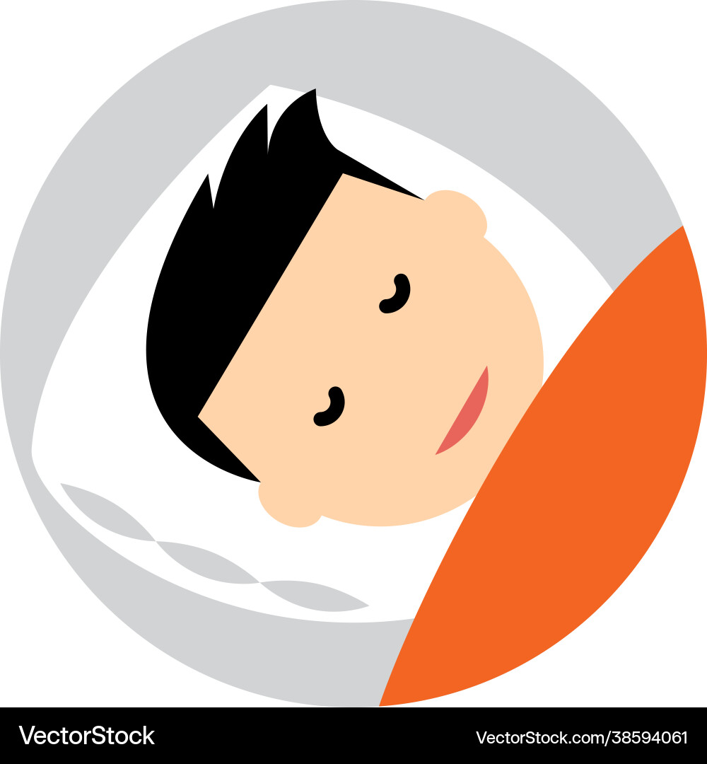 Man head sleep pillow avatar icon Royalty Free Vector Image
