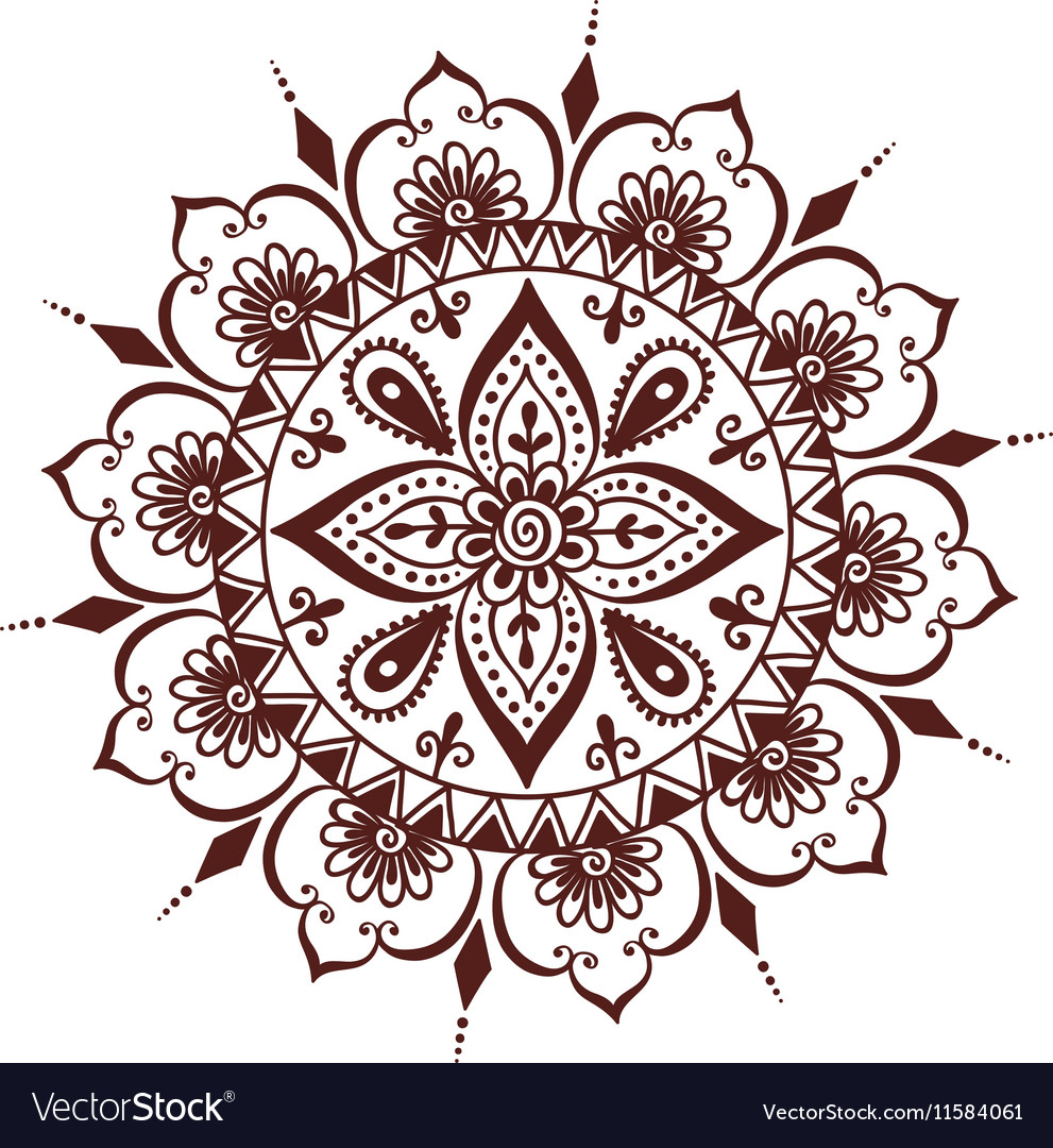 Mehendi pattern Royalty Free Vector Image - VectorStock