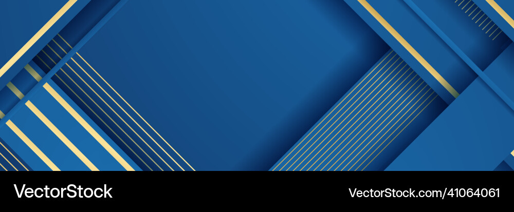 Modern blue and gold abstract banner background Vector Image