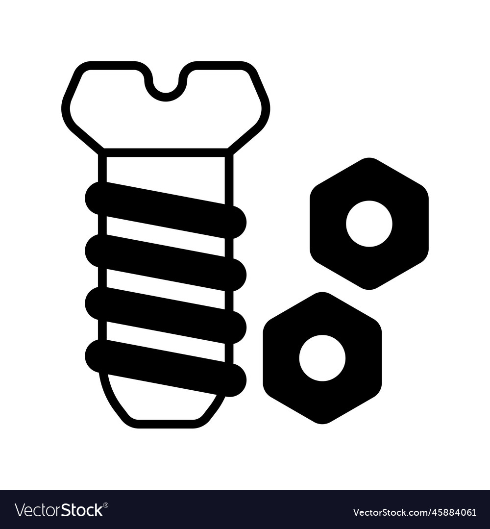 Nut bolt solid icon style e Royalty Free Vector Image