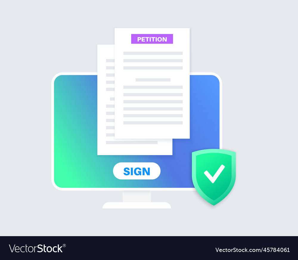Petition signing process Royalty Free Vector Image Petition signing process Royalty Free Vector Image
