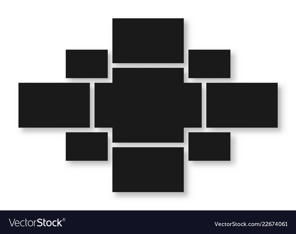 Photo Frame Collage Template Royalty Free Vector Image