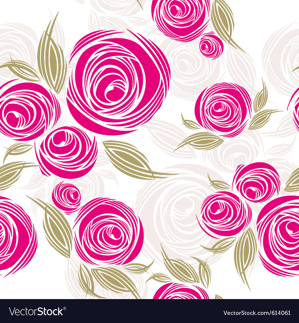 Roses seamless pattern Royalty Free Vector Image