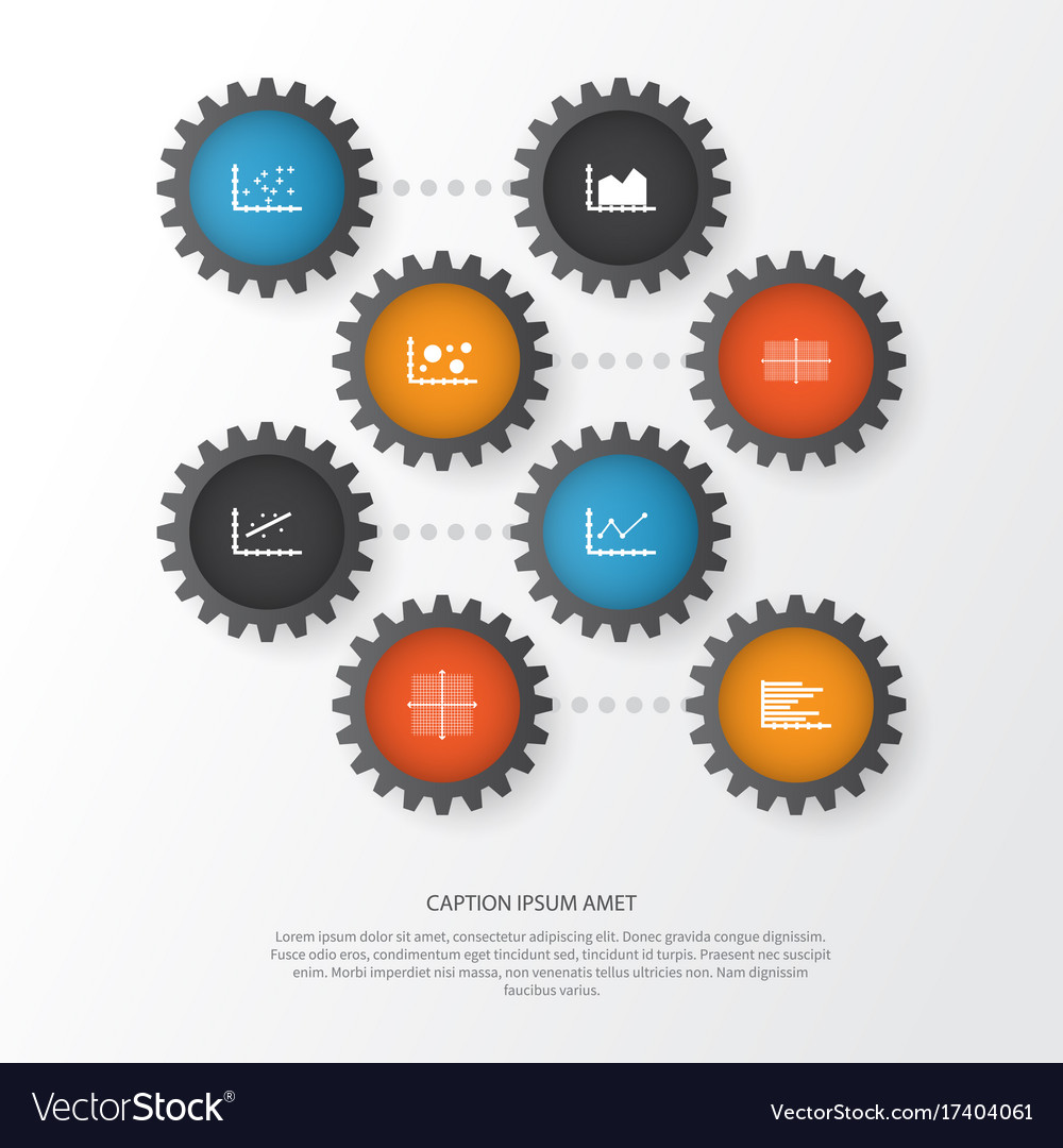 Set of graphs diagrams and statistics icons Vector Image