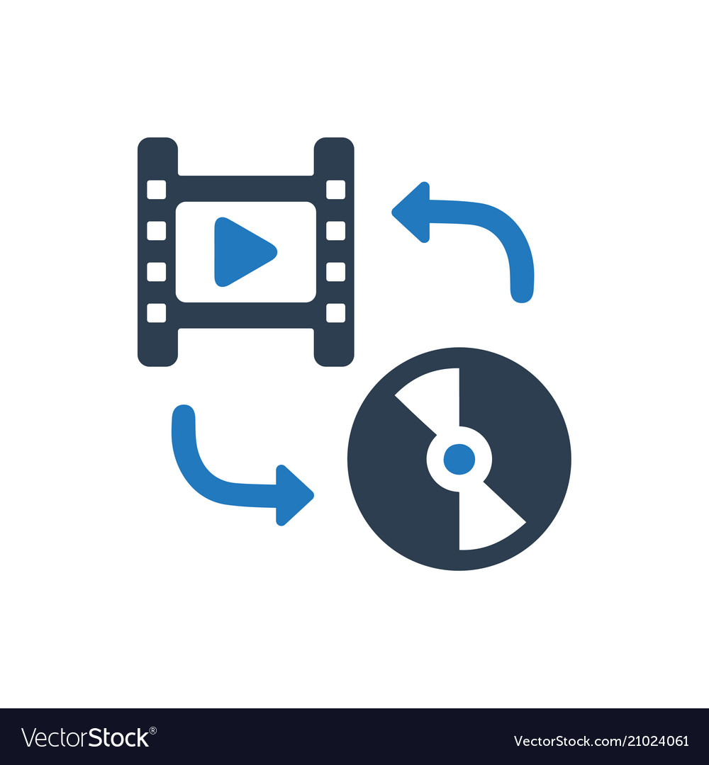 Video conversion icon Royalty Free Vector Image