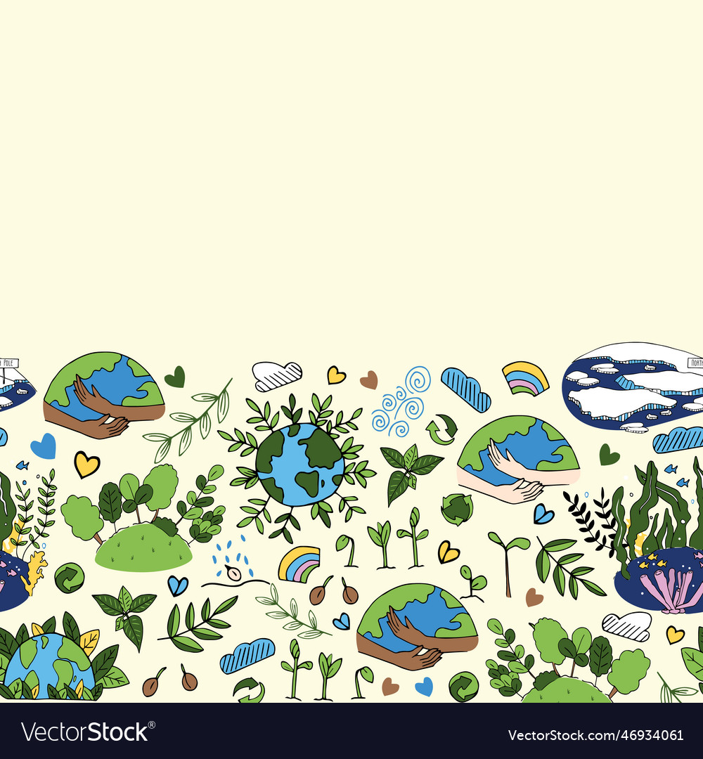 White earth day love your planet horizontal Vector Image