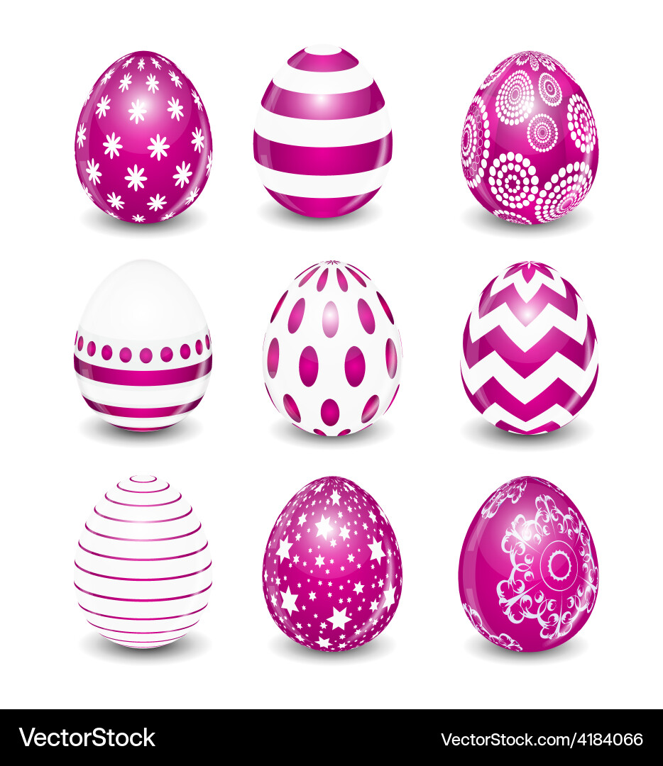 Beautiful easter egg set Royalty Free Vector Image