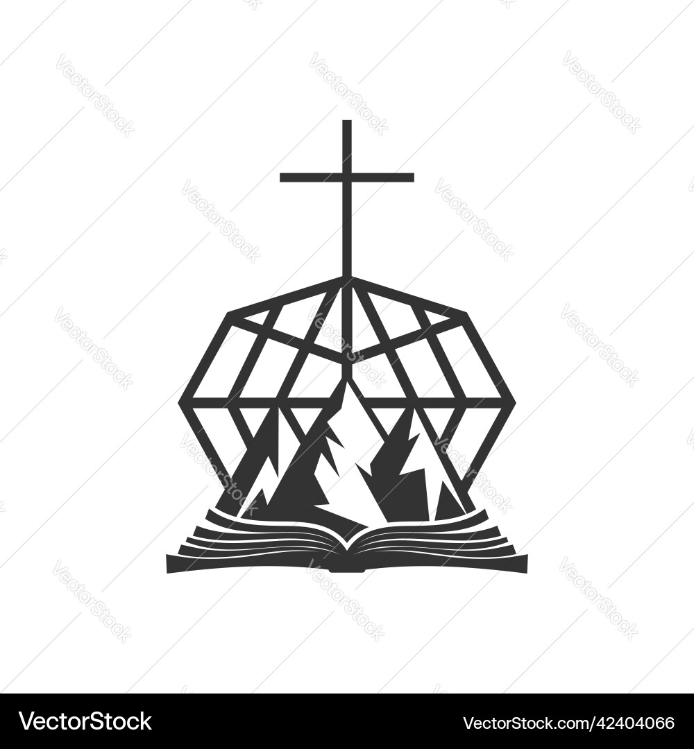 Christian church logo Royalty Free Vector Image