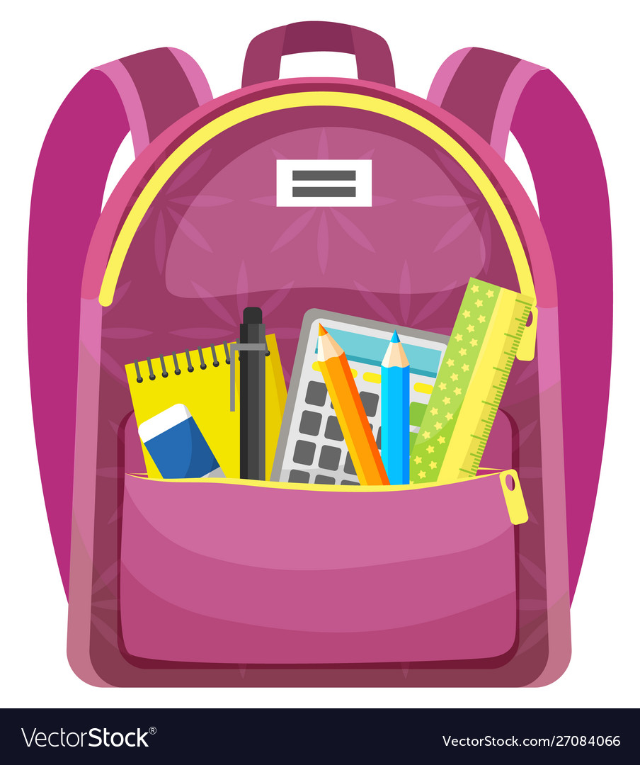 Colored school backpack back Royalty Free Vector Image