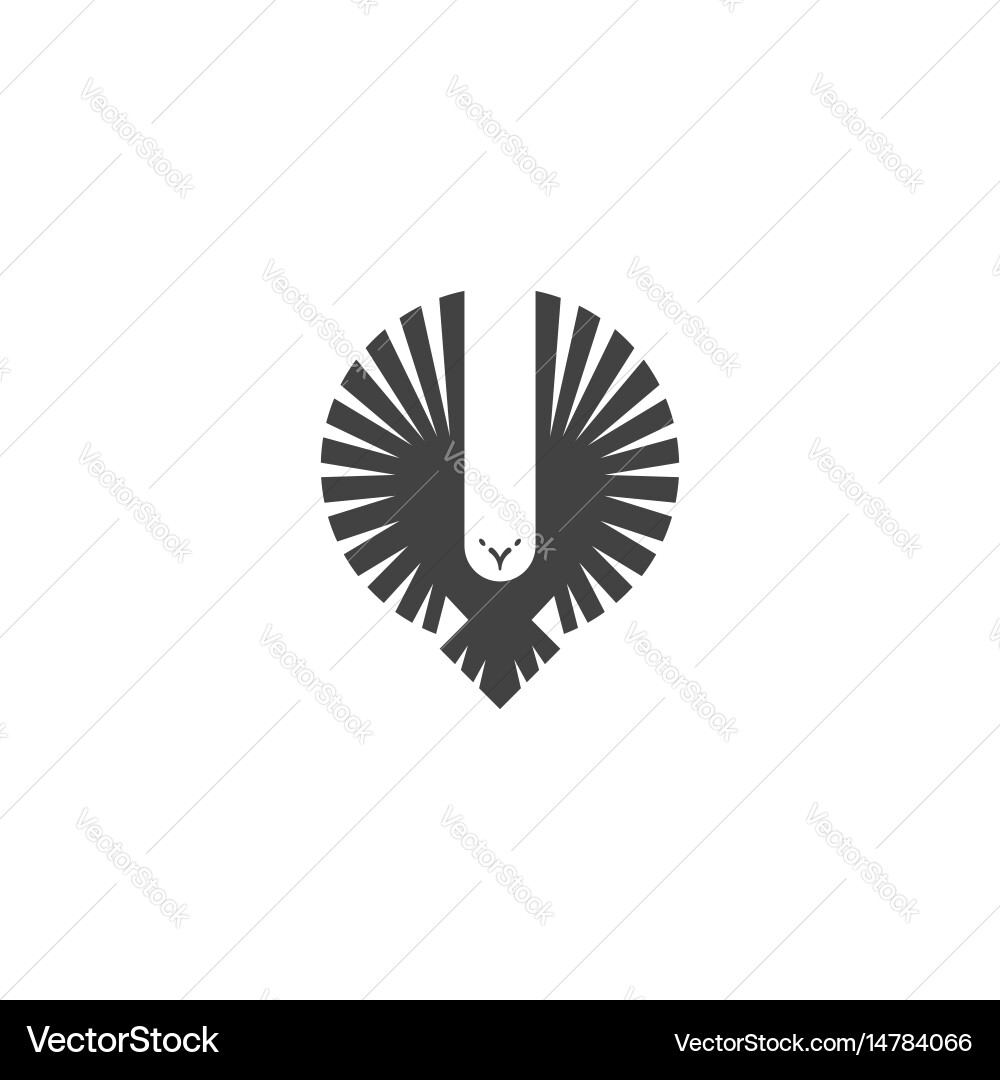 Eagle logo emblem of a flying hawk hunter Vector Image