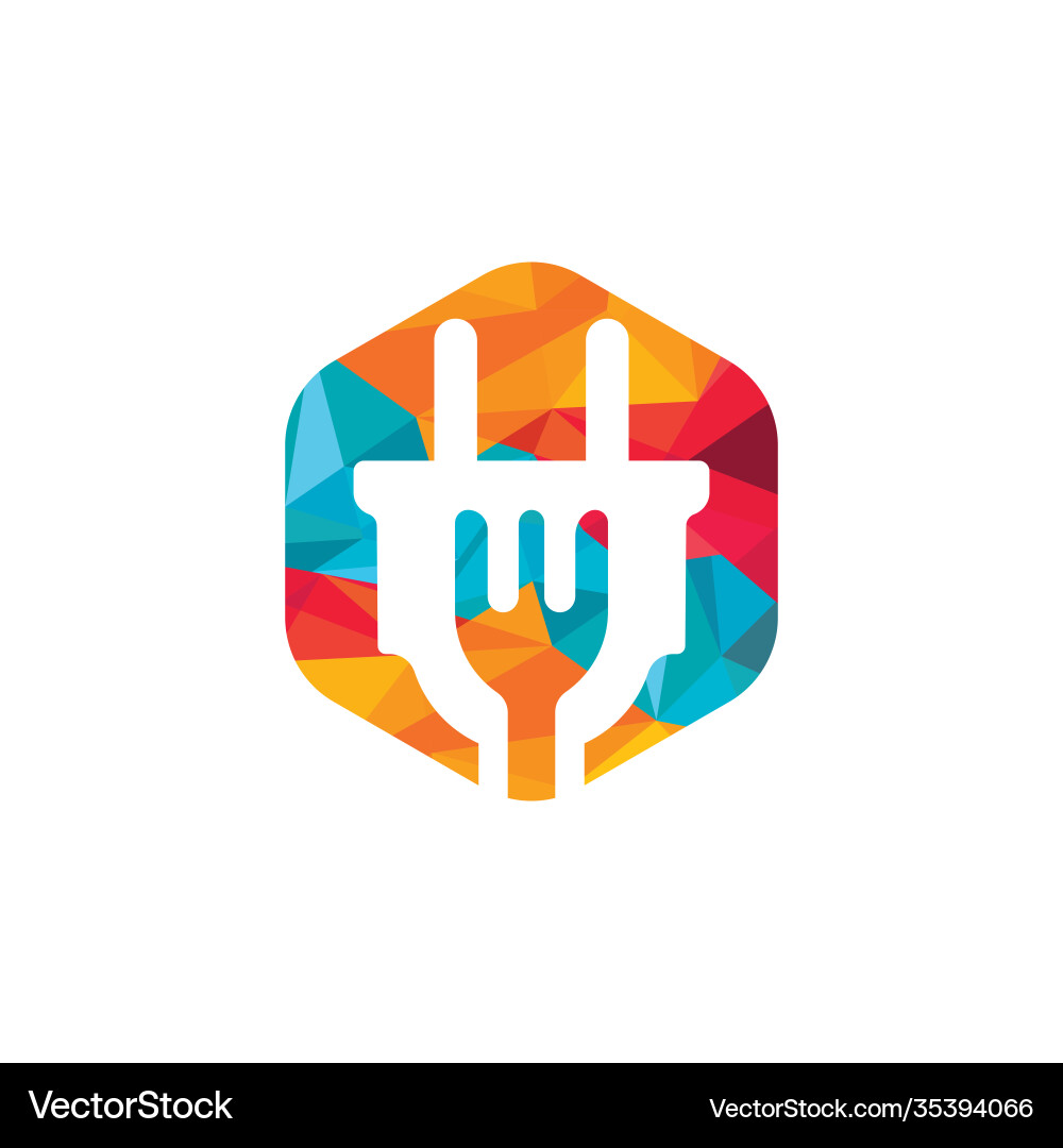 Electric food logo design Royalty Free Vector Image