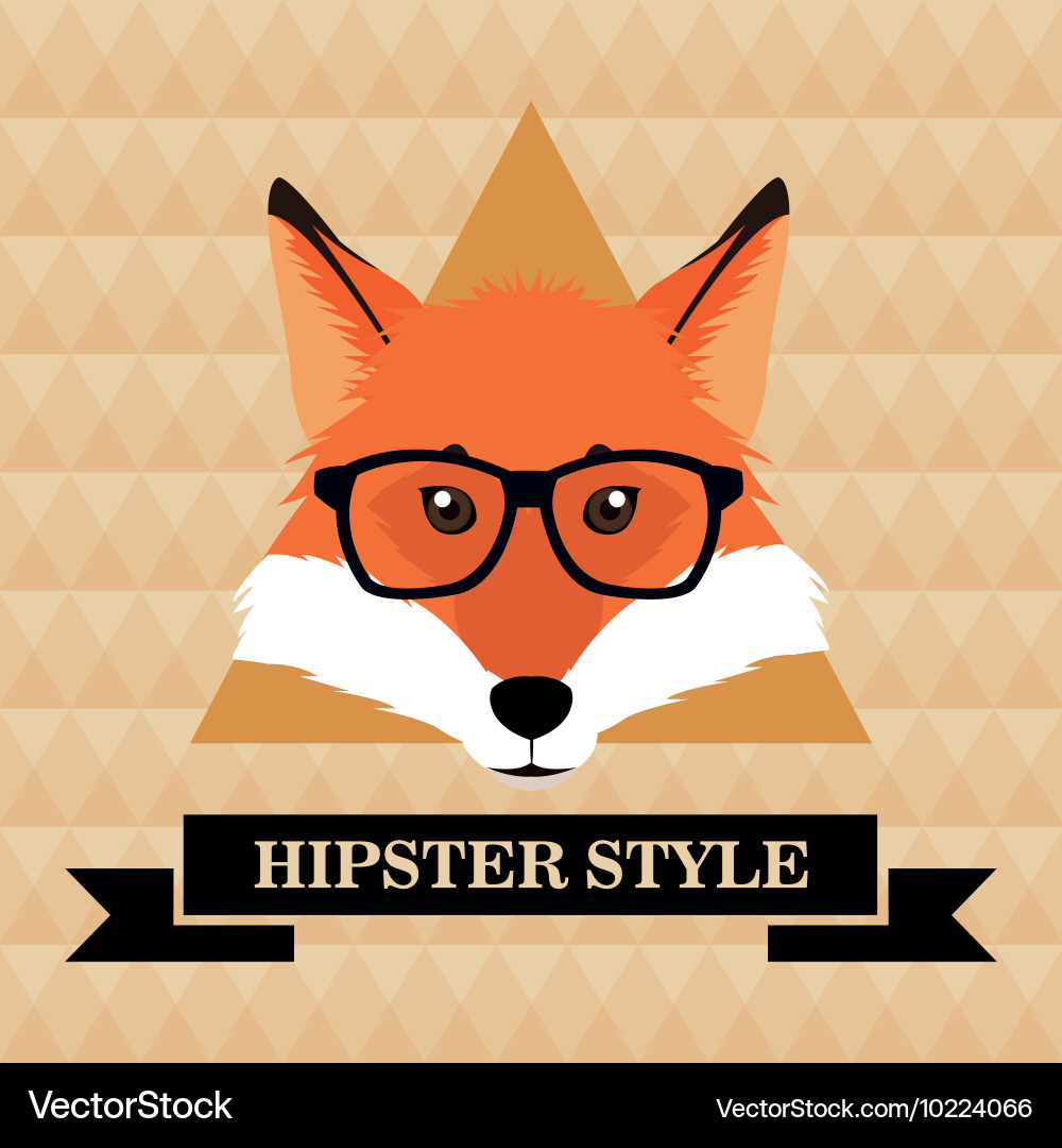 Fox animal hipster style Royalty Free Vector Image