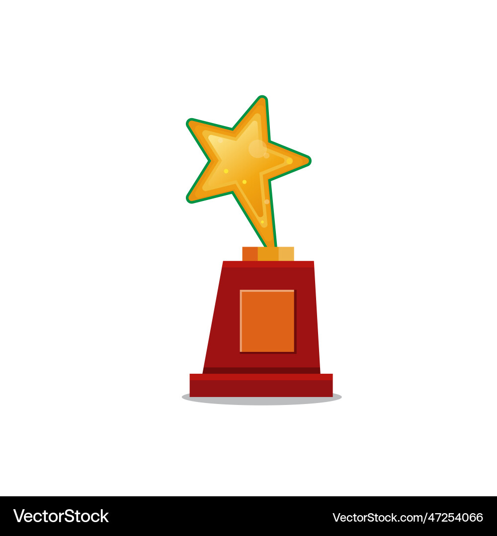 Gold star award on blank trophy Royalty Free Vector Image