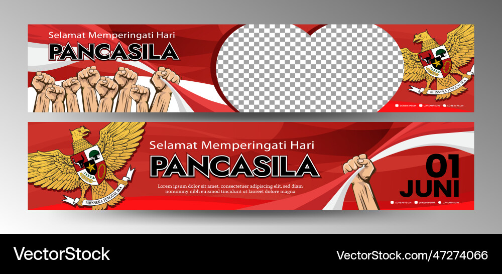 Hari lahir pancasila frame banner template Vector Image