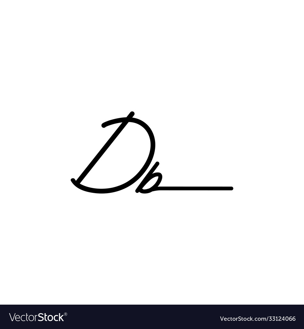 Letter db signature logo template Royalty Free Vector Image