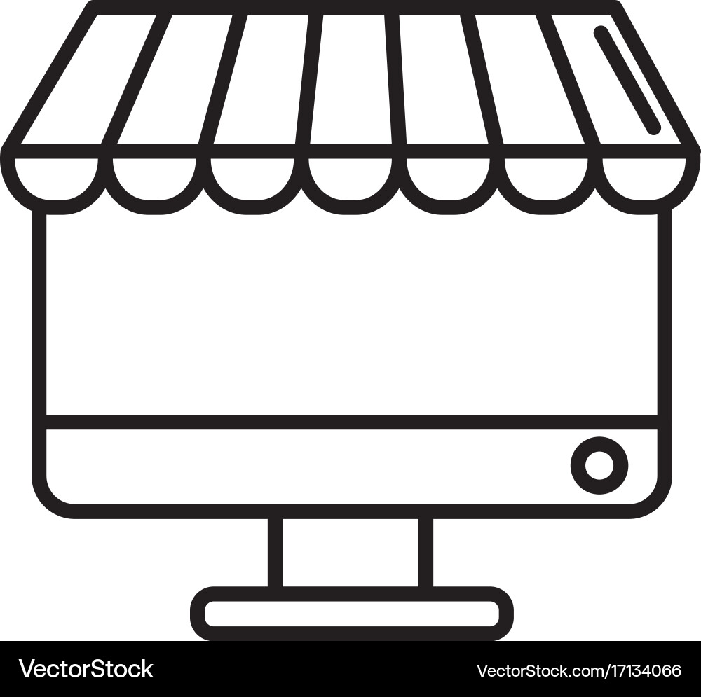 Line technology computer to buy and sell products Vector Image
