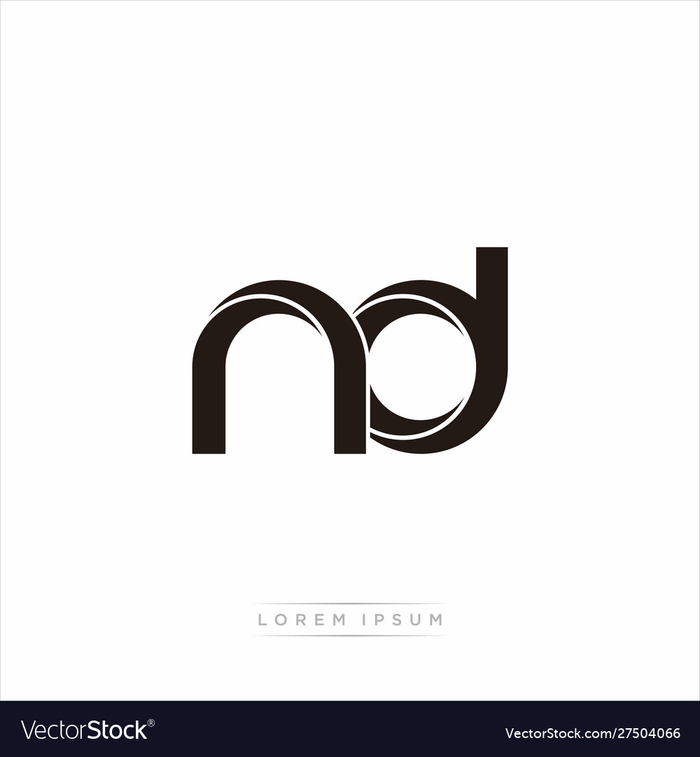 Nd initial letter split lowercase modern monogram Vector Image