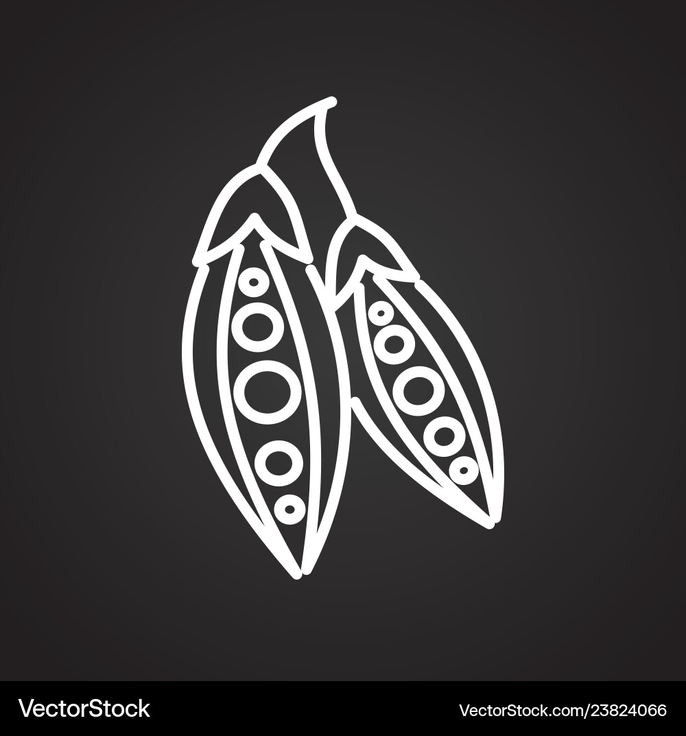 Peas line icon on black background for graphic Vector Image