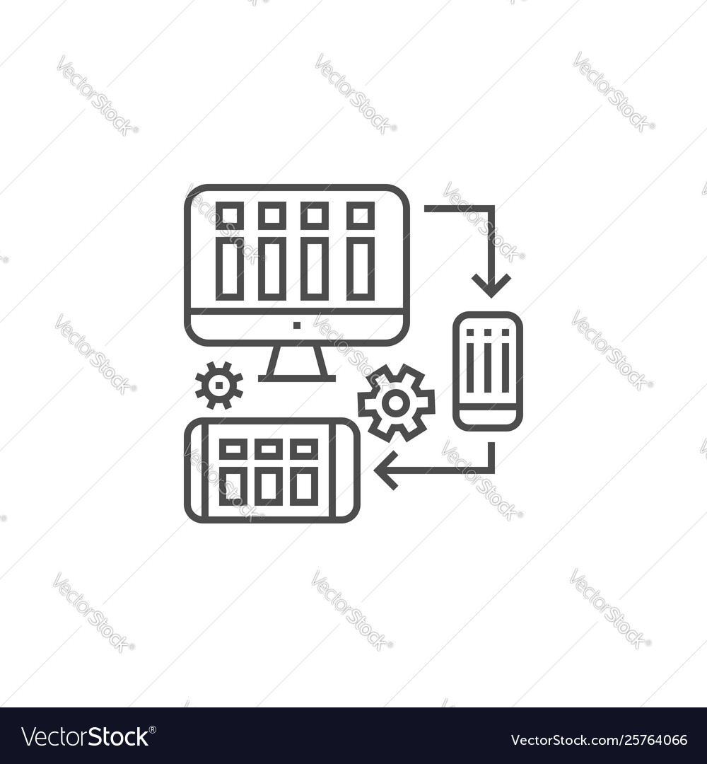 Responsive web design line icon Royalty Free Vector Image Responsive web design line icon Royalty Free Vector Image