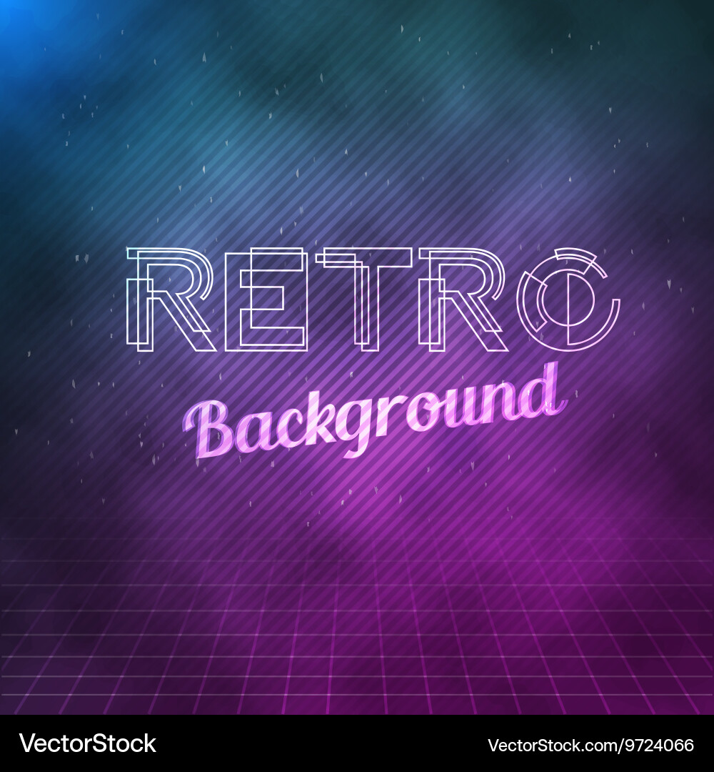 Retro neon background 1980 poster Royalty Free Vector Image