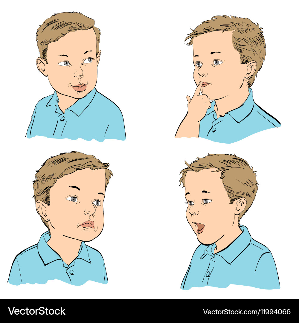 Set boy emotions Royalty Free Vector Image - VectorStock