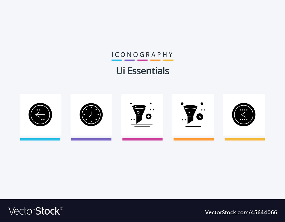 Ui essentials glyph 5 icon pack including filter Vector Image