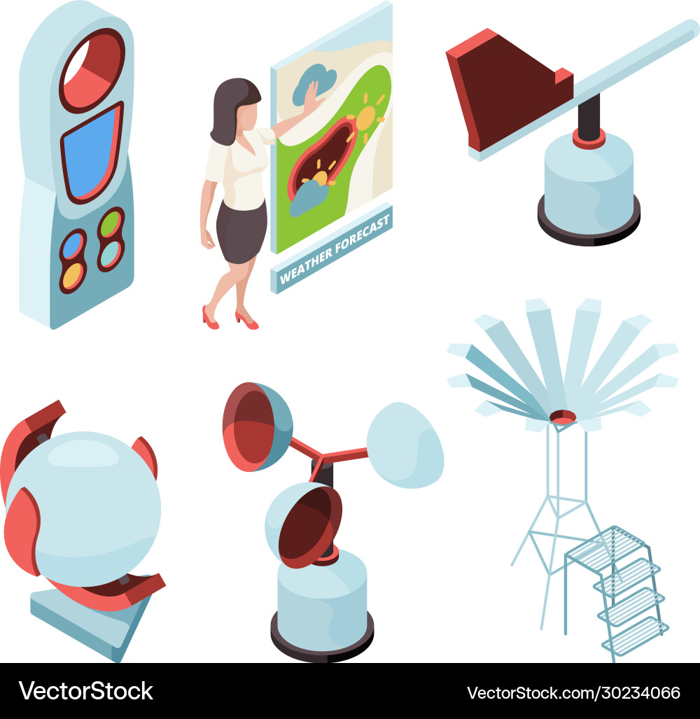 Weather equipment meteorologic station observing Vector Image
