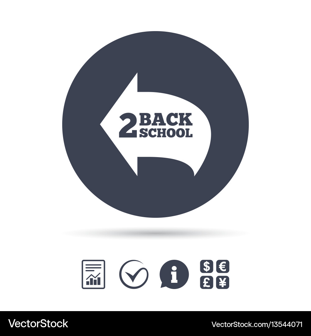 Back to school sign icon 2 symbol Royalty Free Vector Image