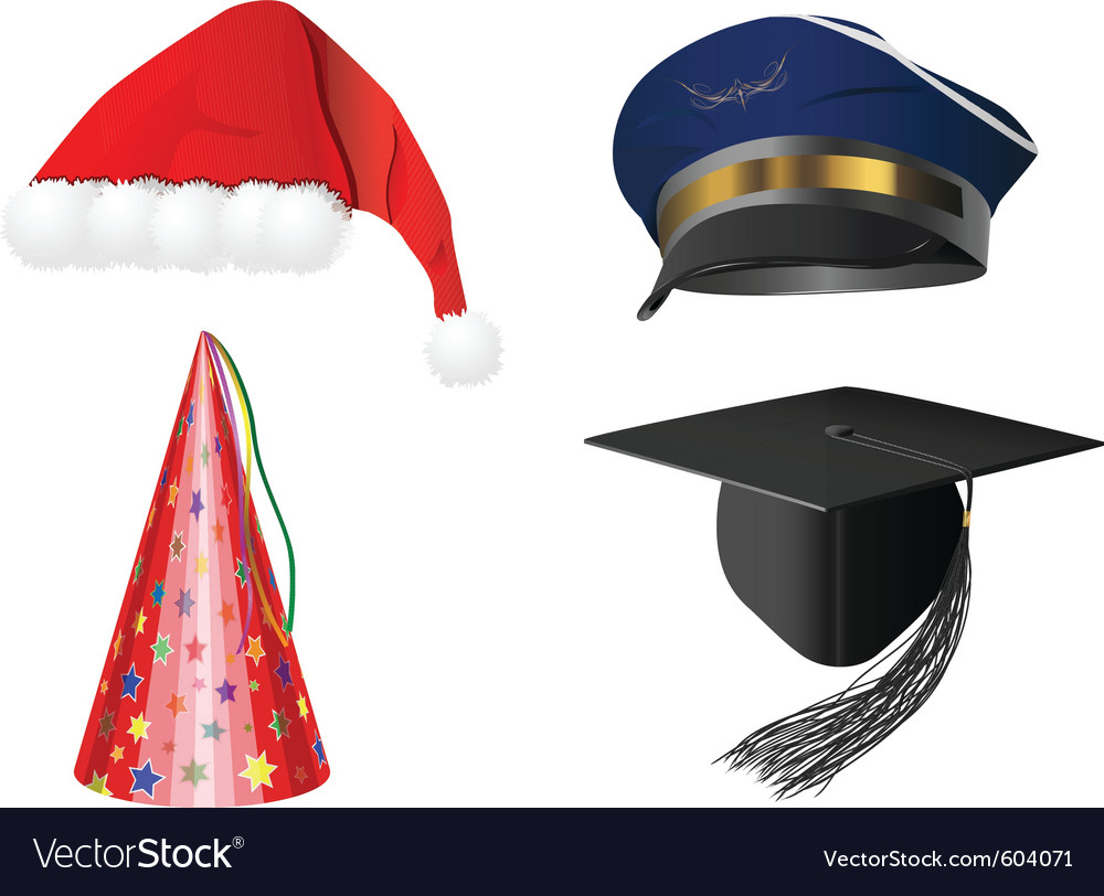 Caps set Royalty Free Vector Image - VectorStock