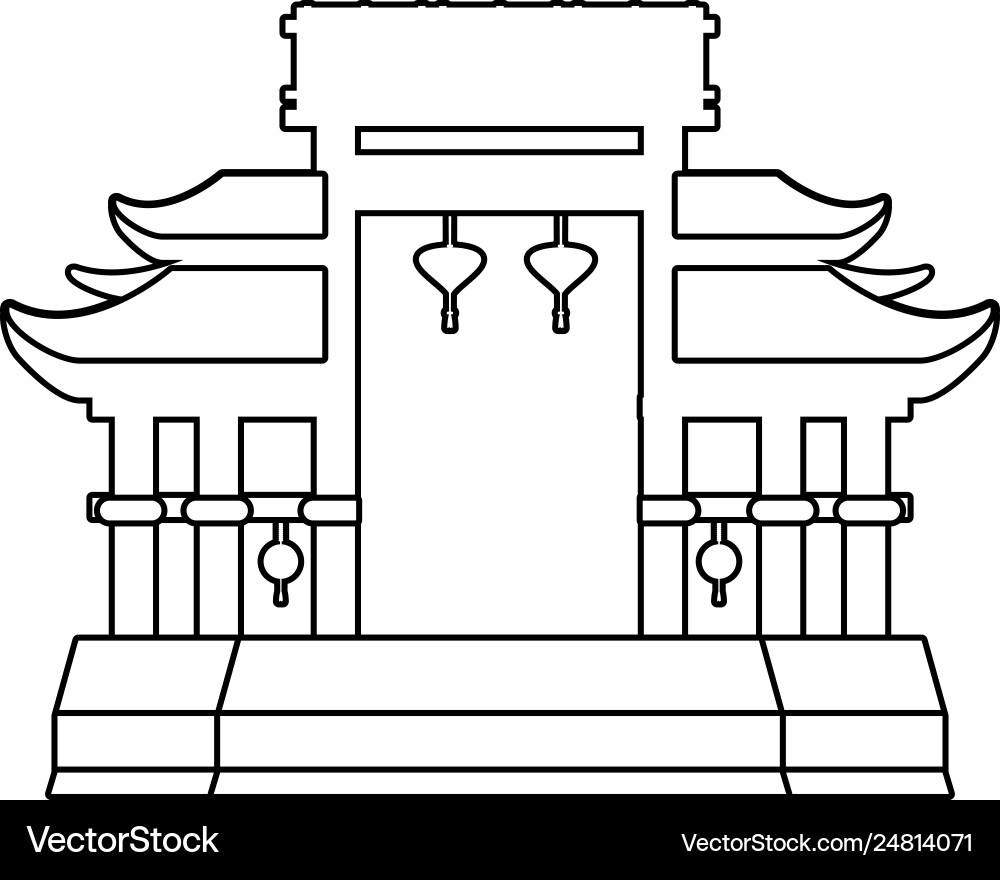 Chinese portal isolated icon Royalty Free Vector Image