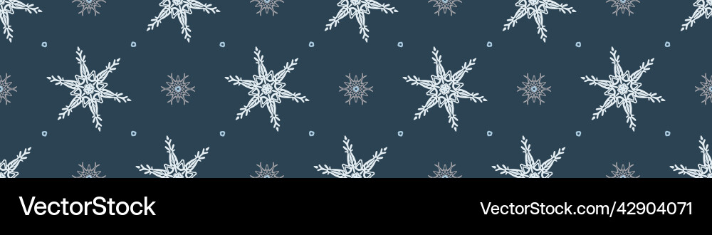 Christmas frozen snowflake seamless border Vector Image