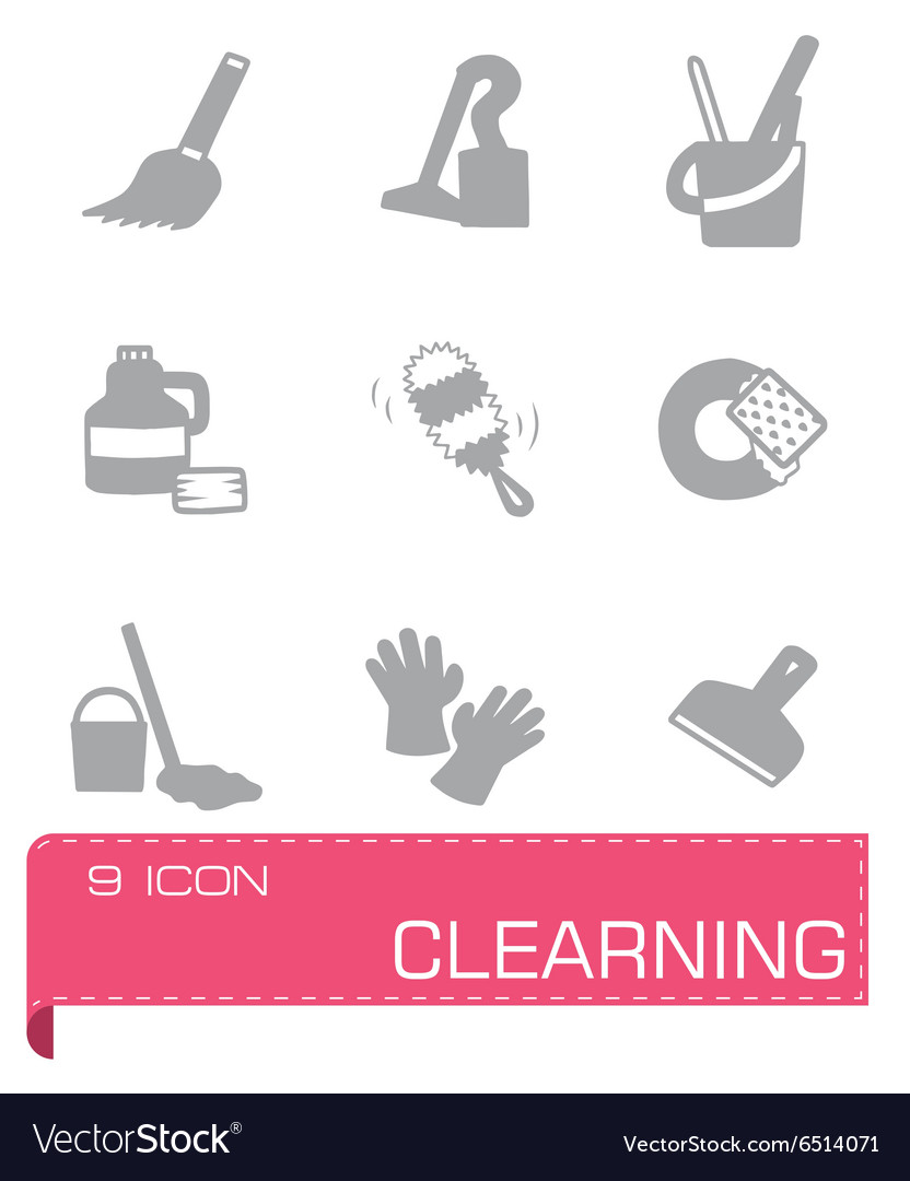 Clearning icon set Royalty Free Vector Image - VectorStock