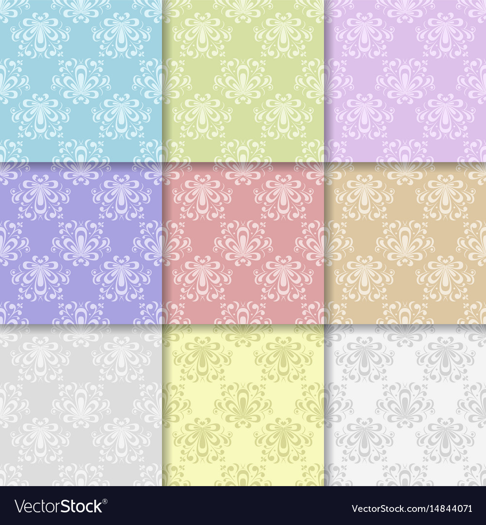 Colored flower pattern seamless background Vector Image