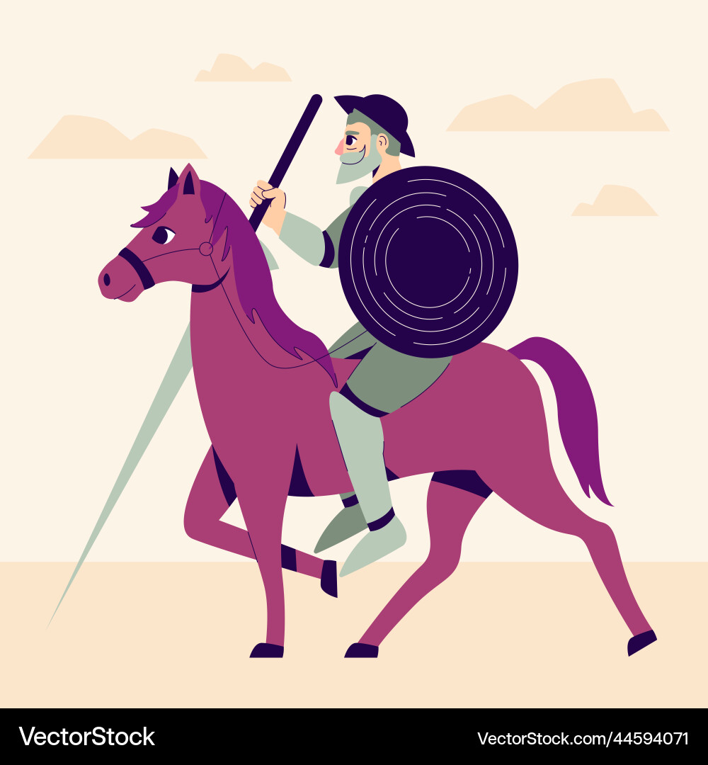 Hand drawn don quixote Royalty Free Vector Image