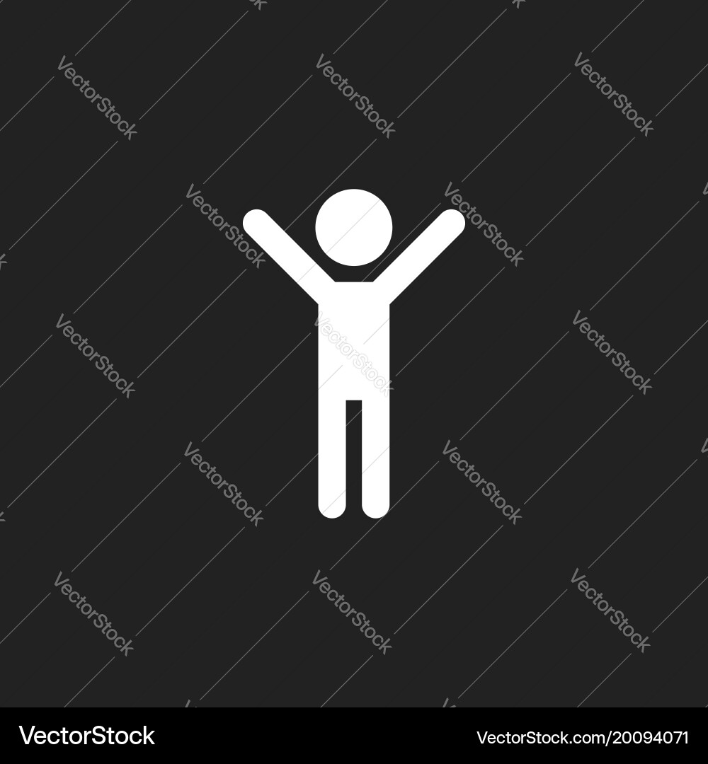 Happy man with hands up icon people sign Vector Image