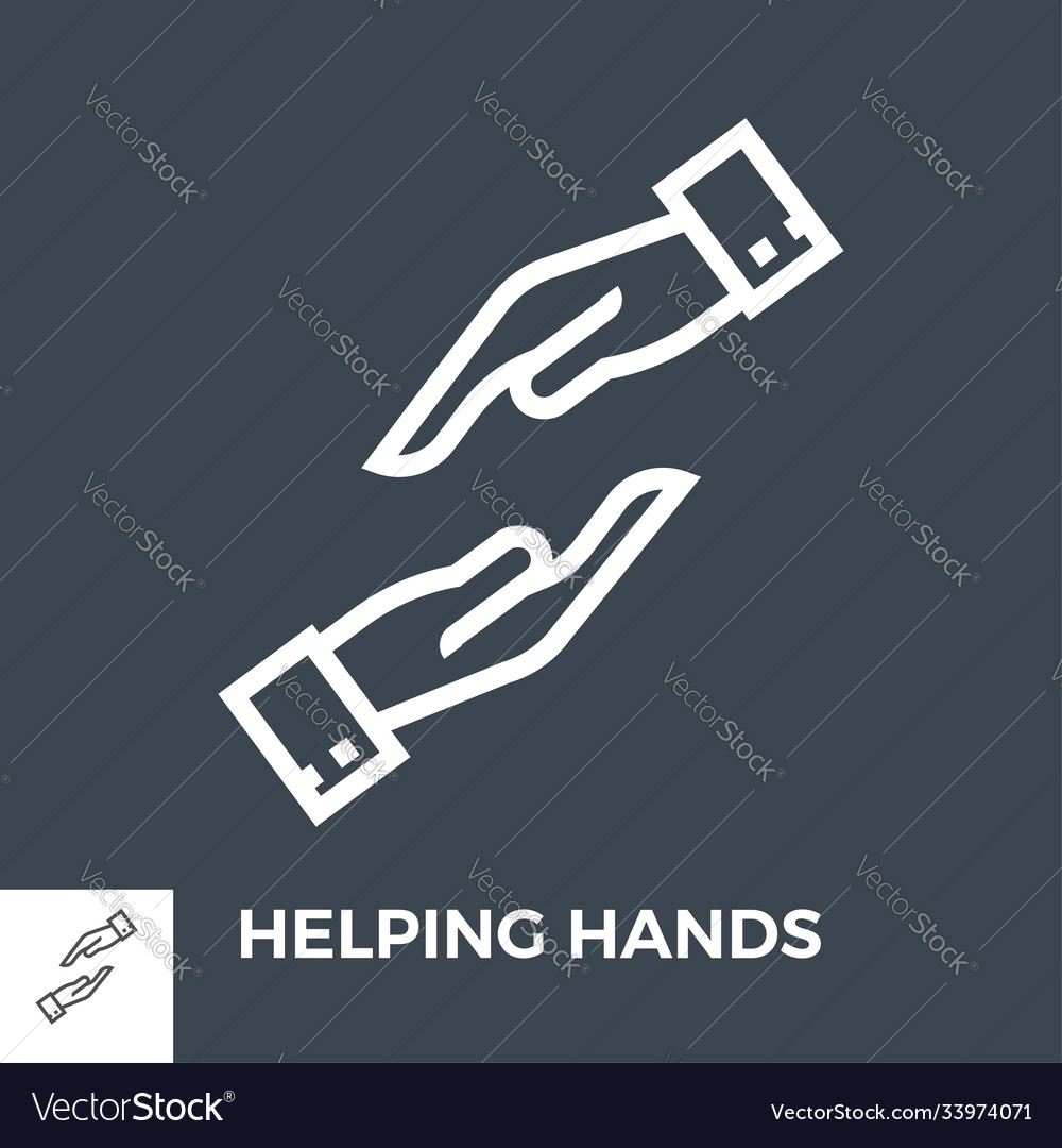 Helping hands thin line icon Royalty Free Vector Image Helping hands thin line icon Royalty Free Vector Image