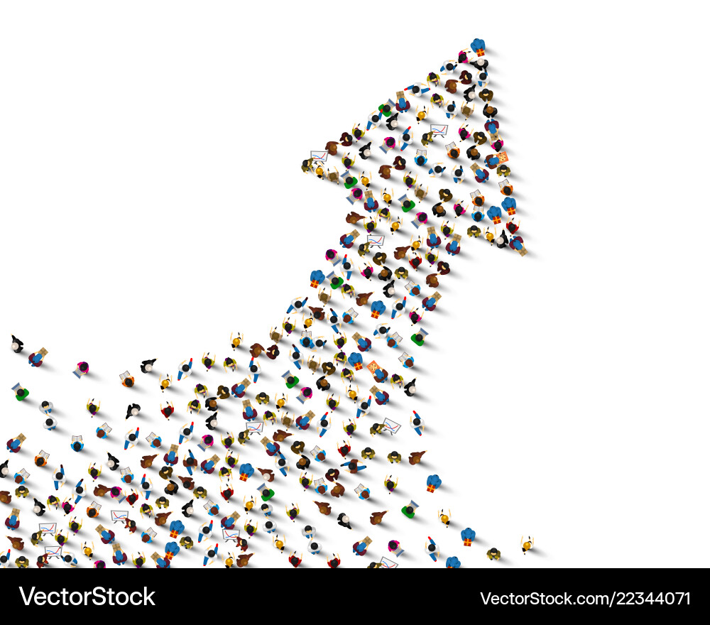 Large group of people in the shape Royalty Free Vector Image