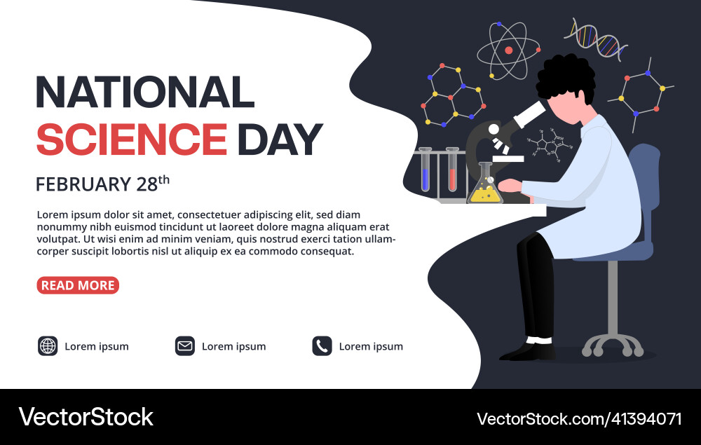 National science day banner design Royalty Free Vector Image