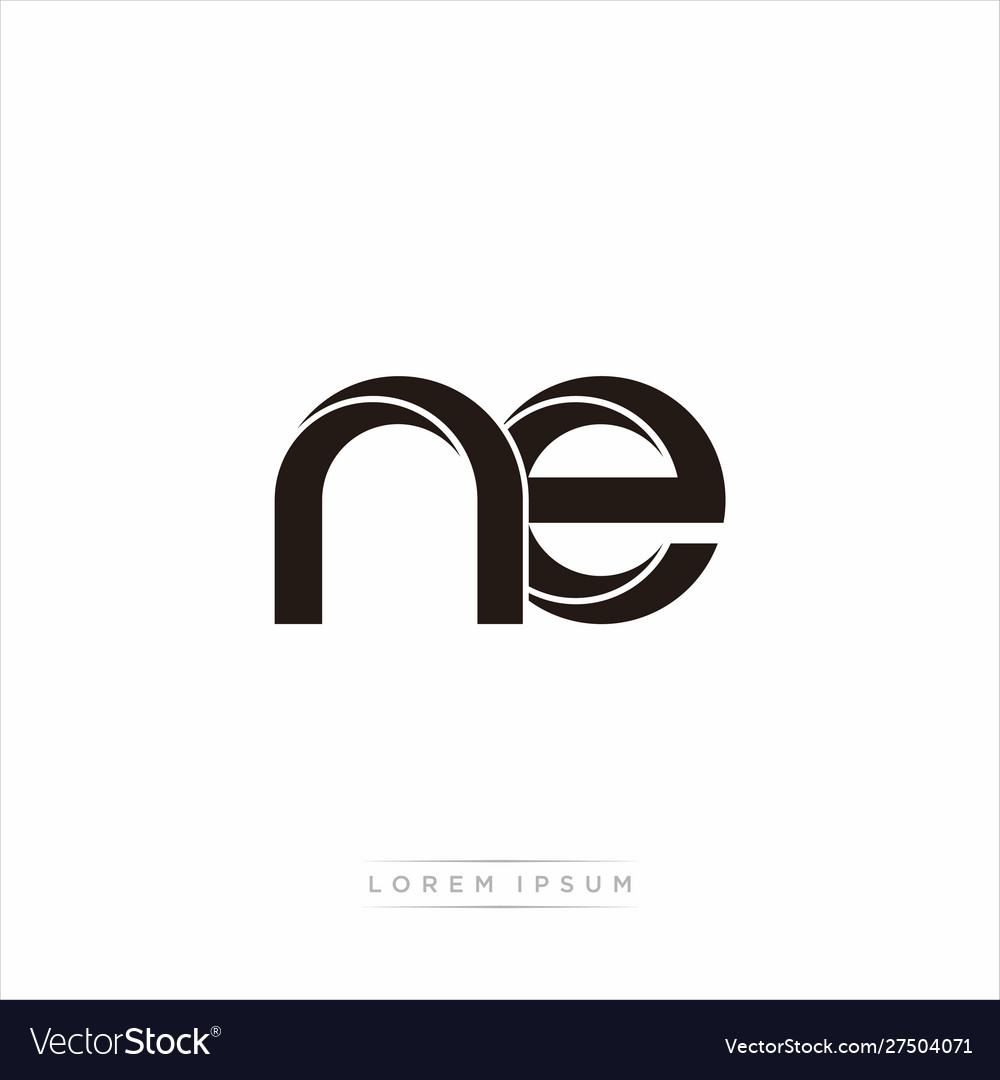Ne initial letter split lowercase modern monogram Vector Image