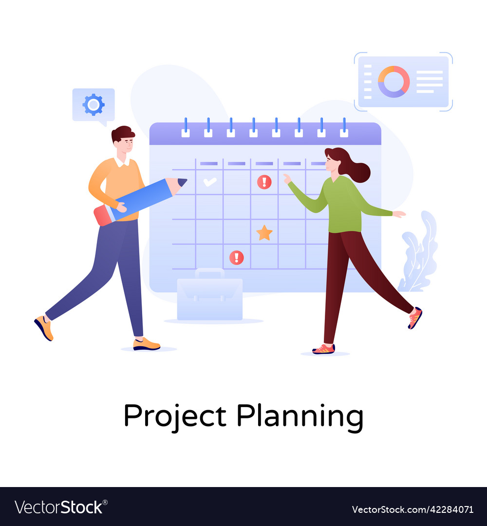 Project planning Royalty Free Vector Image - VectorStock