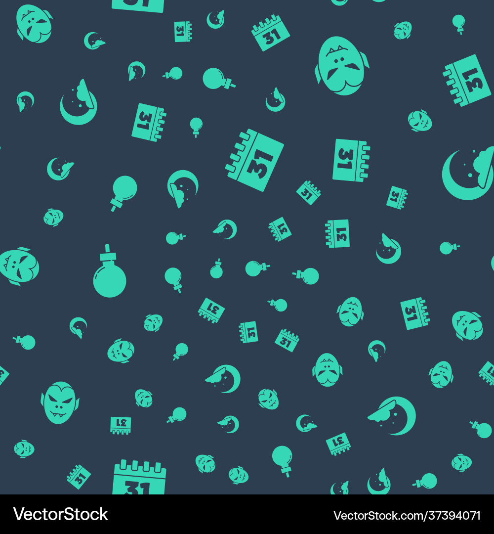 Set calendar with halloween vampire bomb ready Vector Image