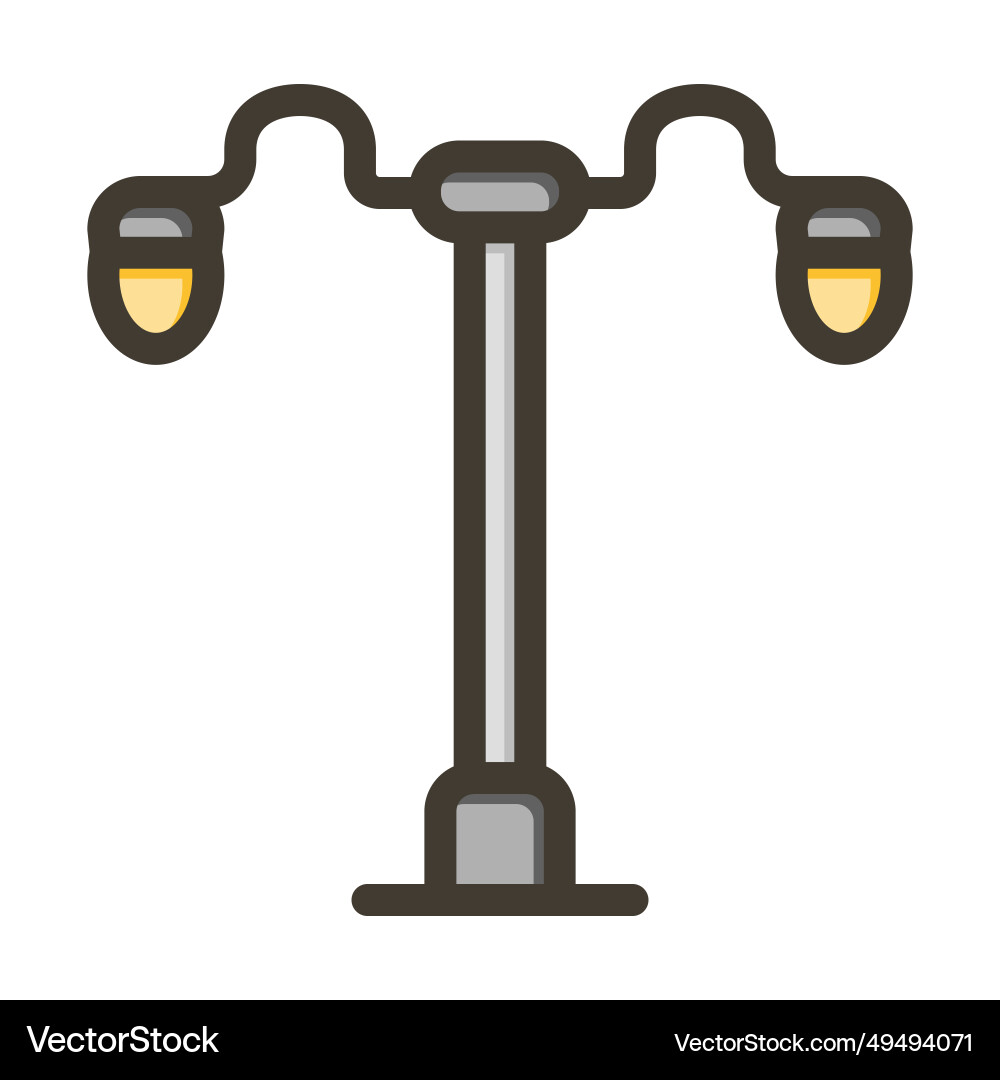 Street light thick line filled colors icon Vector Image